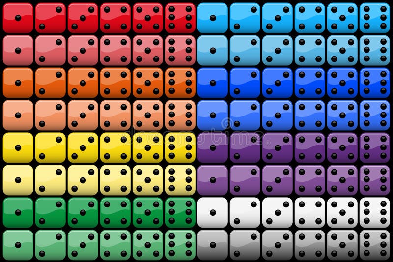 Colourful Dice Set, Vector File Available Stock Vector - Illustration ...