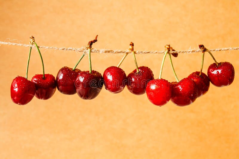 Pairs of Ripe Juicy Cherries Stock Photo - Image of food, fruit: 323748788