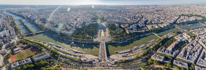 Pairs View from the Eiffel Tower Top Stock Photo - Image of french ...