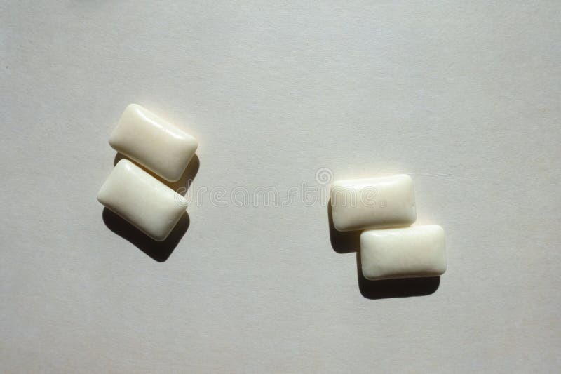 2 Pairs of White Pieces of Chewing Gum Stock Image - Image of bubblegum ...
