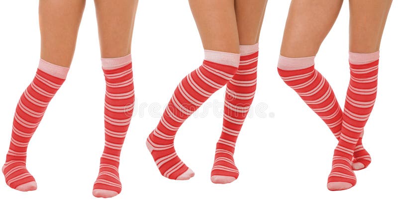 Pairs of Women Legs in Red Socks Stock Photo - Image of background ...