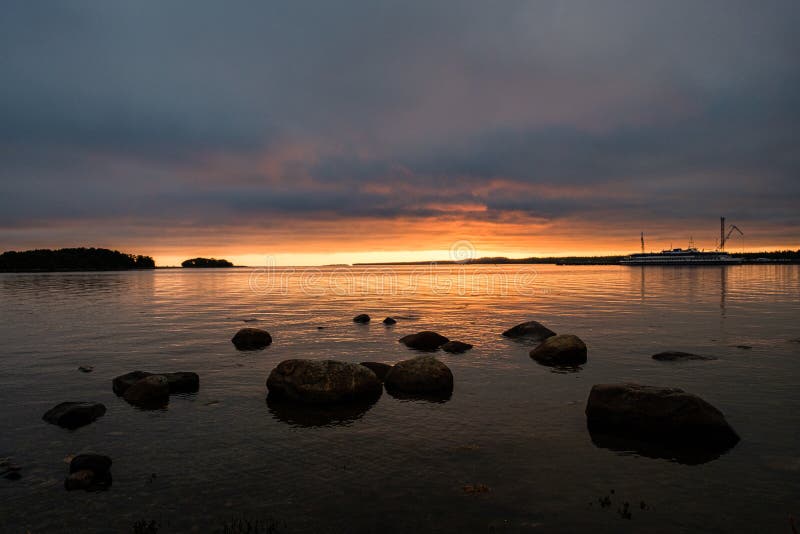 Paisagem Do Mar Do Norte Nas Ilhas Solovetsky Imagem de Stock - Imagem ...
