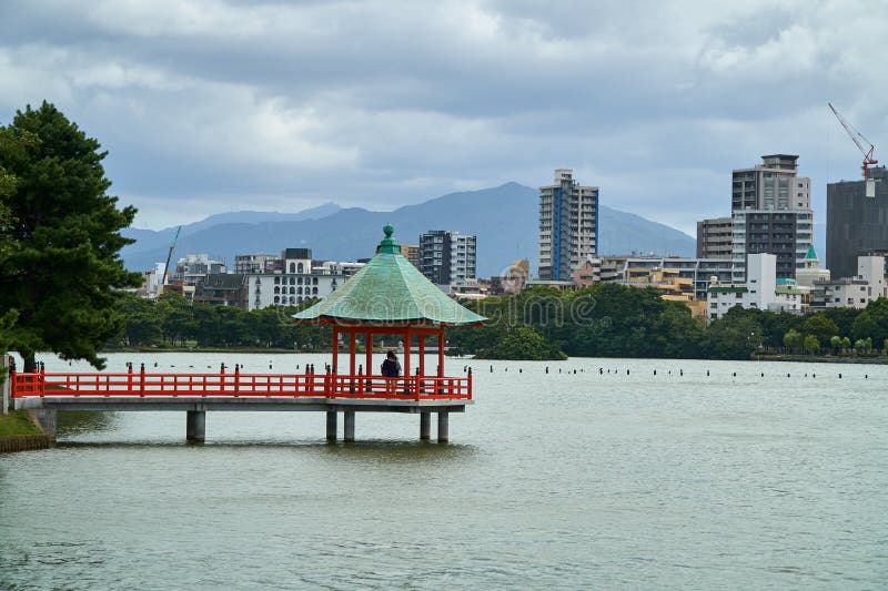 Paisagem Do Parque De Ohori Foto de Stock Editorial - Imagem de ...