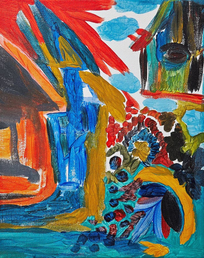 Pintura abstracta foto de archivo. Imagen de paisaje - 84299566