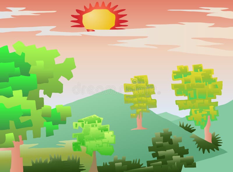 Paisaje del cubismo ilustración del vector. Ilustración de cristal ...