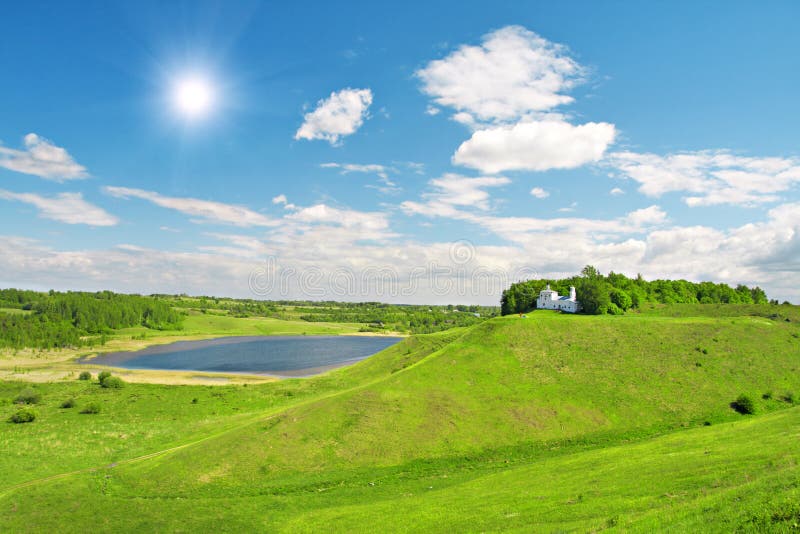 Paisaje hermoso del verano foto de archivo. Imagen de azul - 10750638