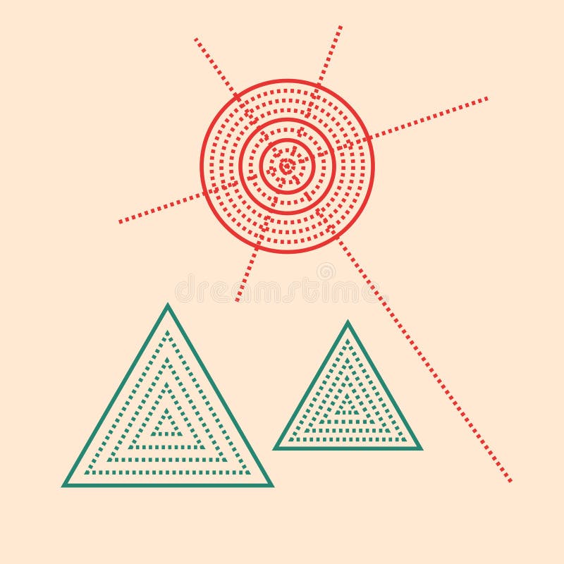Sol minimalista ilustración del vector. Ilustración de geométrico ...