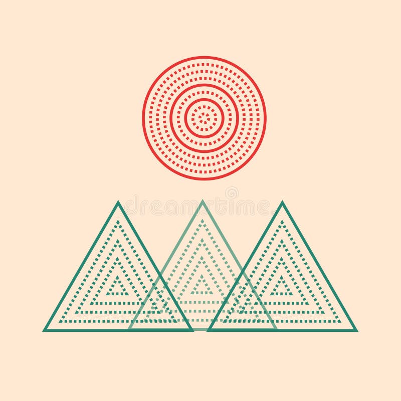 Sol minimalista ilustración del vector. Ilustración de geométrico ...