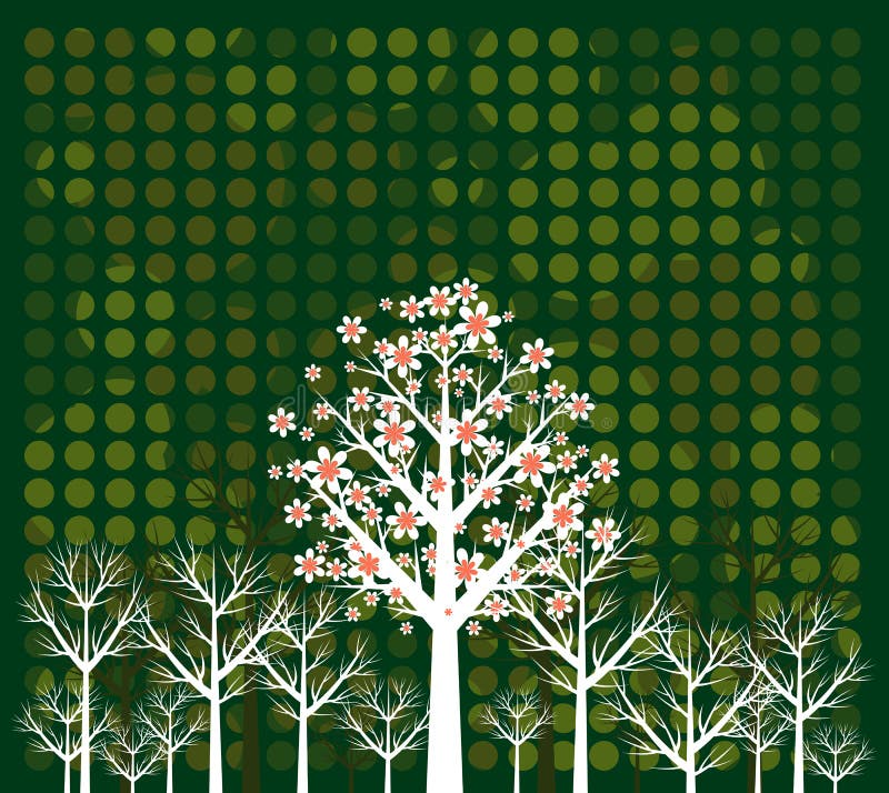 Paisaje natural, vector ilustración del vector. Ilustración de flor ...
