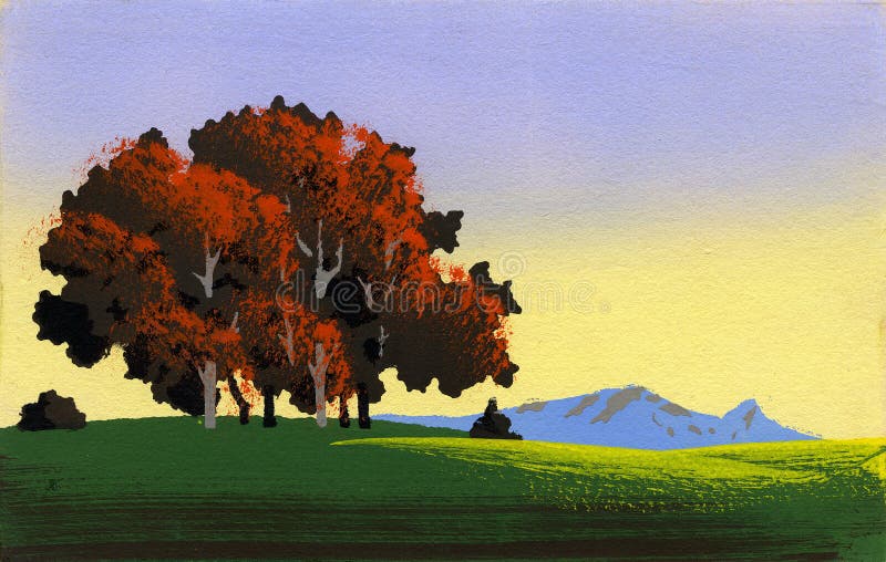 Paisaje simple 1 stock de ilustración. Ilustración de arte - 6000589