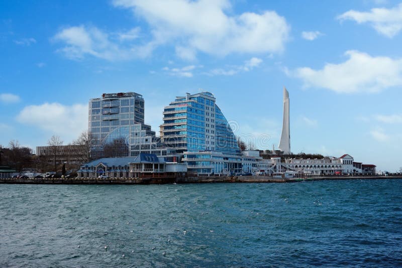 Paisaje Urbano De Sevastopol Con Edificios Y Arquitectura Imagen de ...