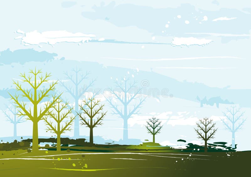 Paisaje, vector ilustración del vector. Ilustración de punto - 2281198