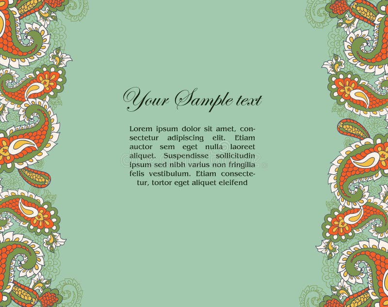 Paisley Background and Place for Your Text Stock Illustration ...