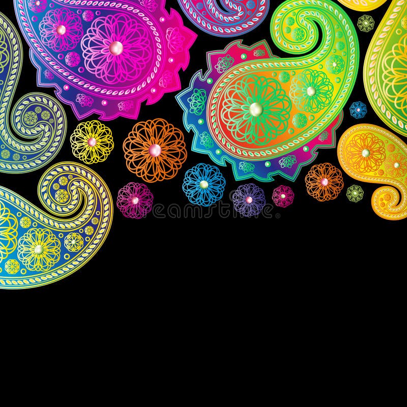 Paisley Color Designs. stock vector. Illustration of east - 14667175