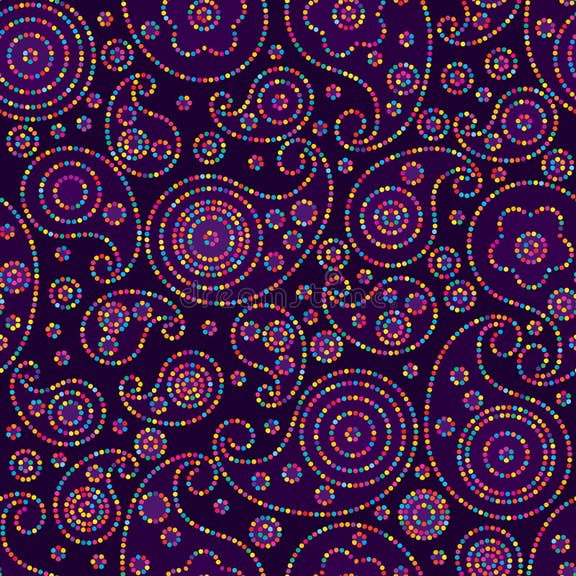 Paisley Dot Shape Seamless Pattern Stock Vector - Illustration of boteh ...