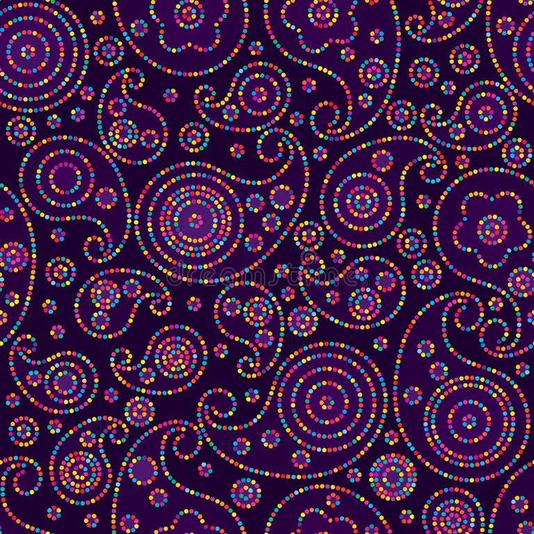 Paisley Dot Shape Seamless Pattern Stock Vector - Illustration of boteh ...