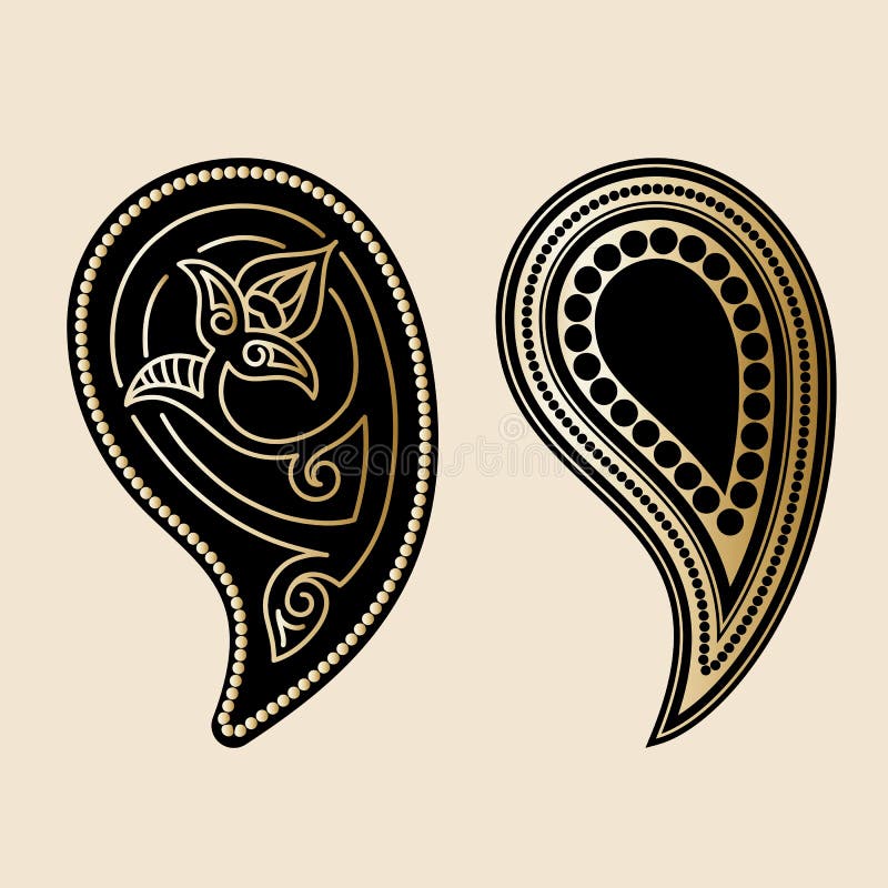 Paisley elements stock vector. Illustration of gold, pastel - 25879104