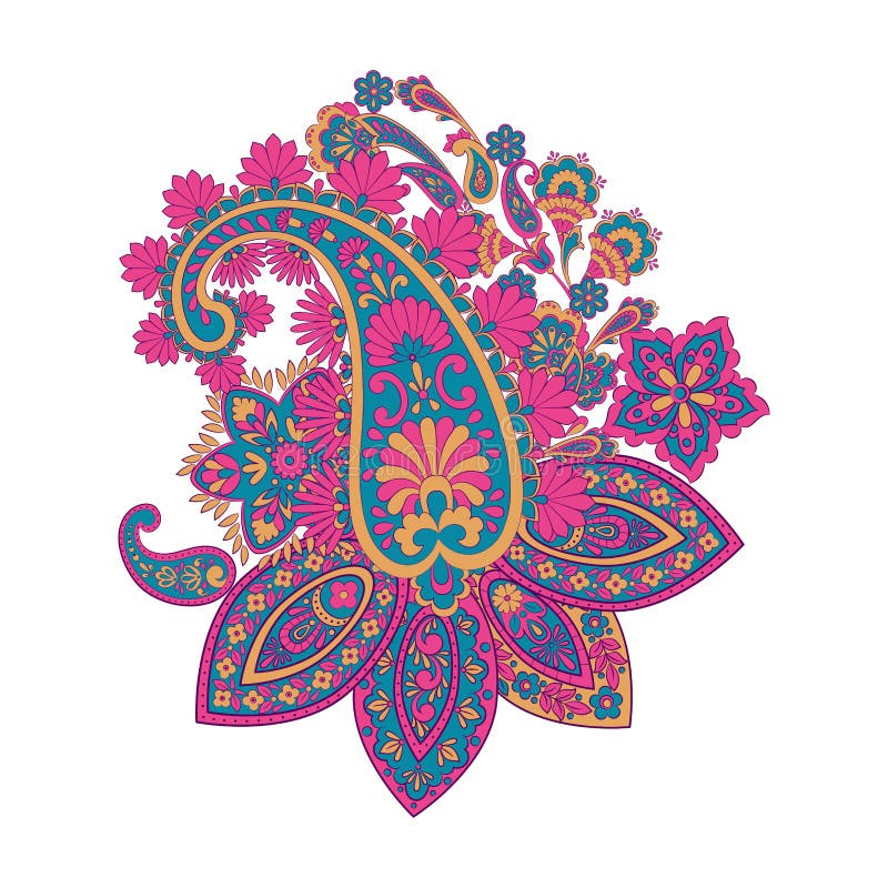 Paisley Floral Pattern. Damask Vector Illustration Stock Vector ...