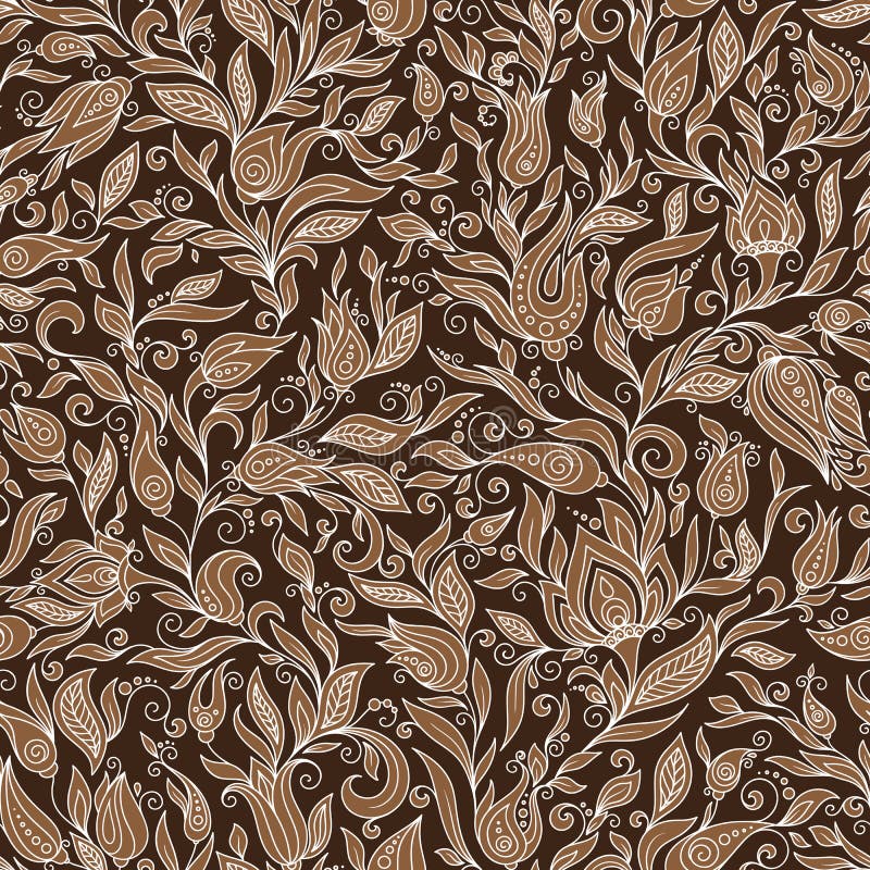 Paisley Flowers Design Elements Seamless Pattern Stock Vector ...