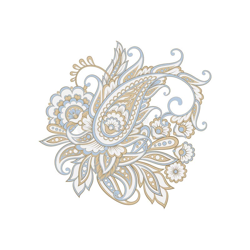 Paisley Isolated Pattern. Vintageillustration in Batik Style. Stock ...