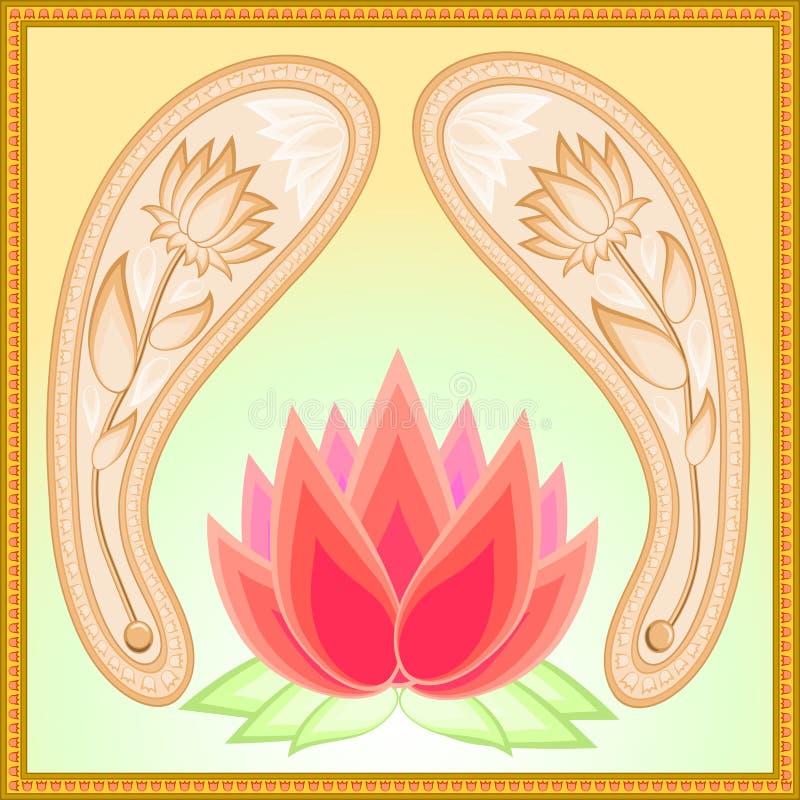 Paisley lotus theme stock vector. Illustration of indian - 18055759