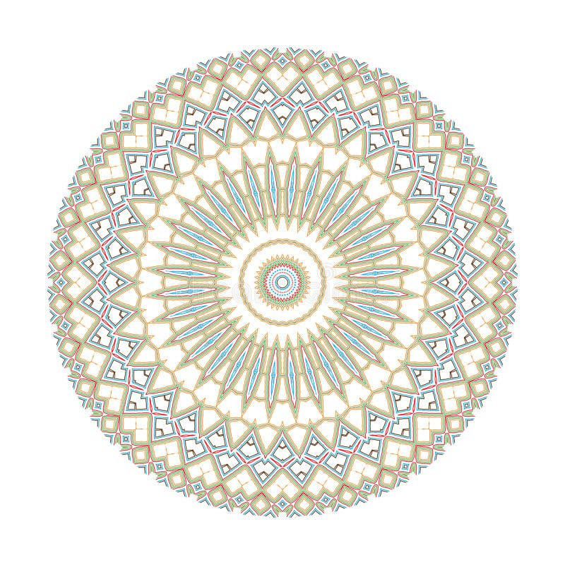 Flower Tattoo Geometric Mandala Pattern Design Object Illustration ...