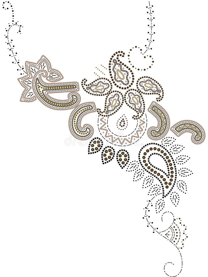 Paisley Mehndi Floral Design Stock Illustration - Illustration of bloom ...