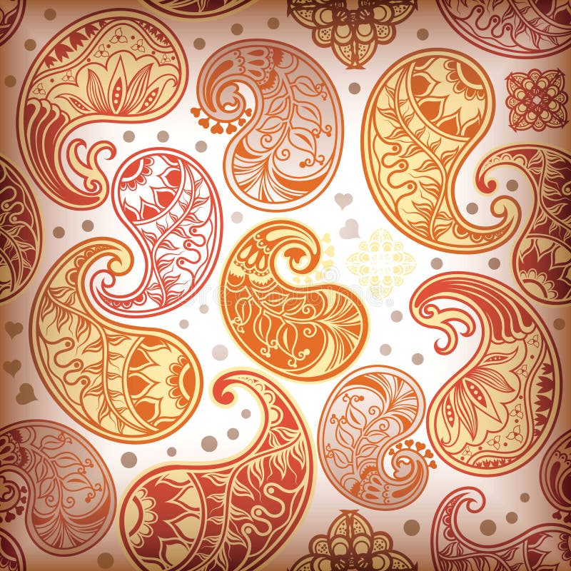 Seamless Grey Paisley Pattern Stock Vector - Illustration of wallpaper ...