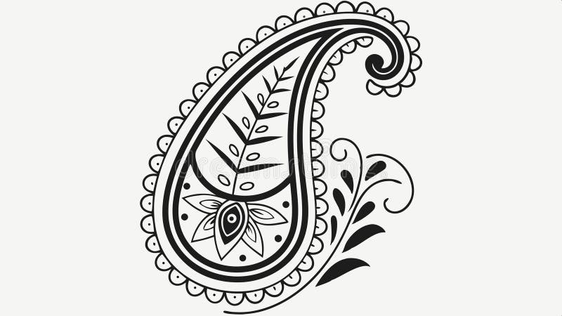 Paisley Pattern Design, Decorative Textile Fabric Motif Vector Design ...