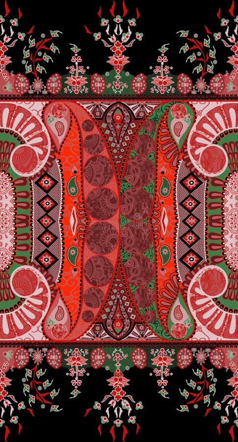 Paisley Pattern. Indian Rug Paisley Ornament Pattern Stock Illustration ...