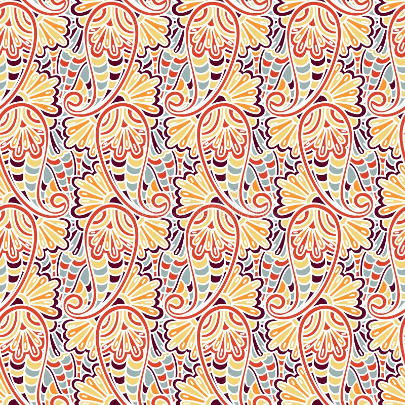 Paisley Pattern Seamless Expressive Asian Textile Background