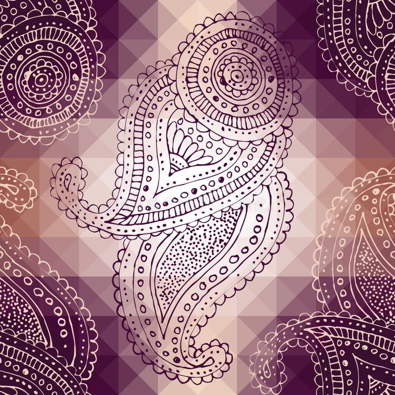 Paisley on Pixel Background Stock Vector - Illustration of curve ...