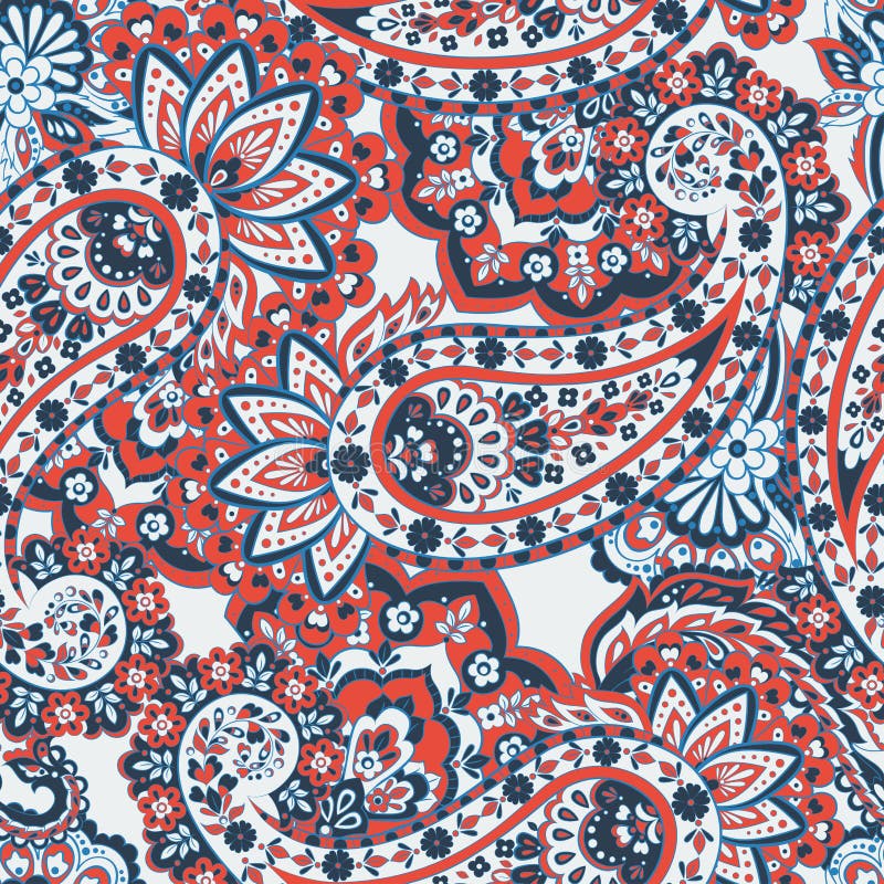 Paisley Seamless Floral Pattern. Indian Vintage Background. Stock ...