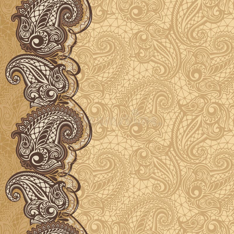Paisley Seamless Lace Pattern Stock Illustration - Illustration of ...