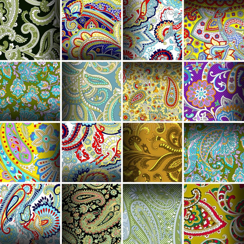 Abstract Colorful Block Print Pattern Stock Illustration - Illustration ...