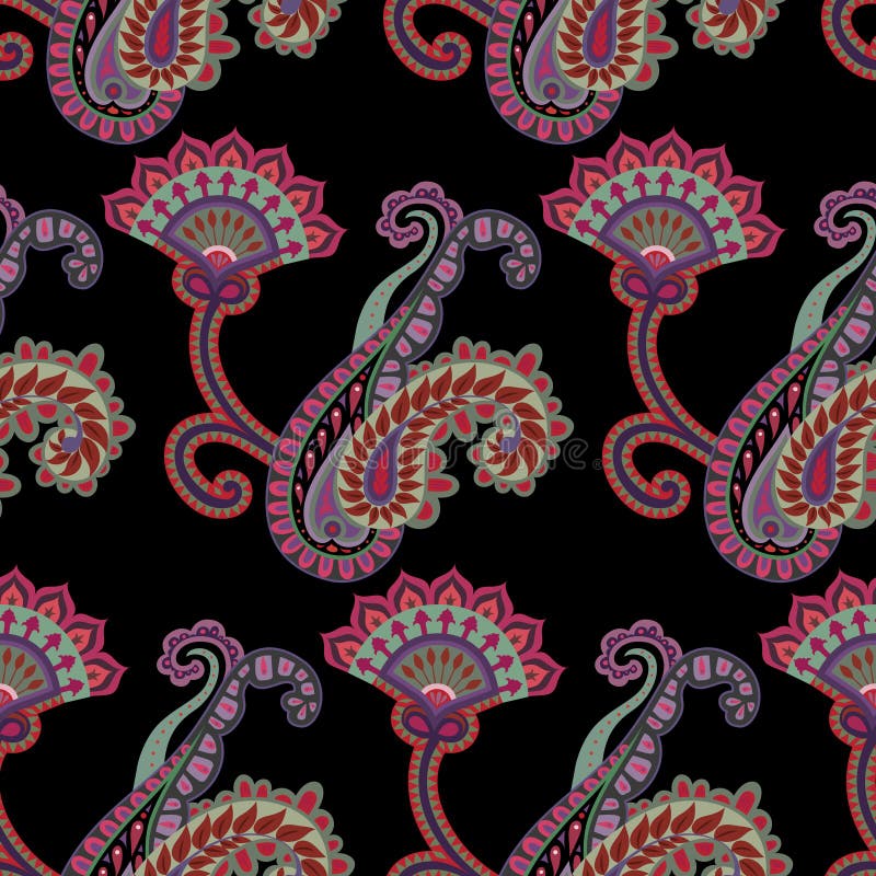 Paisley seamless pattern stock vector. Illustration of iranian - 66196425