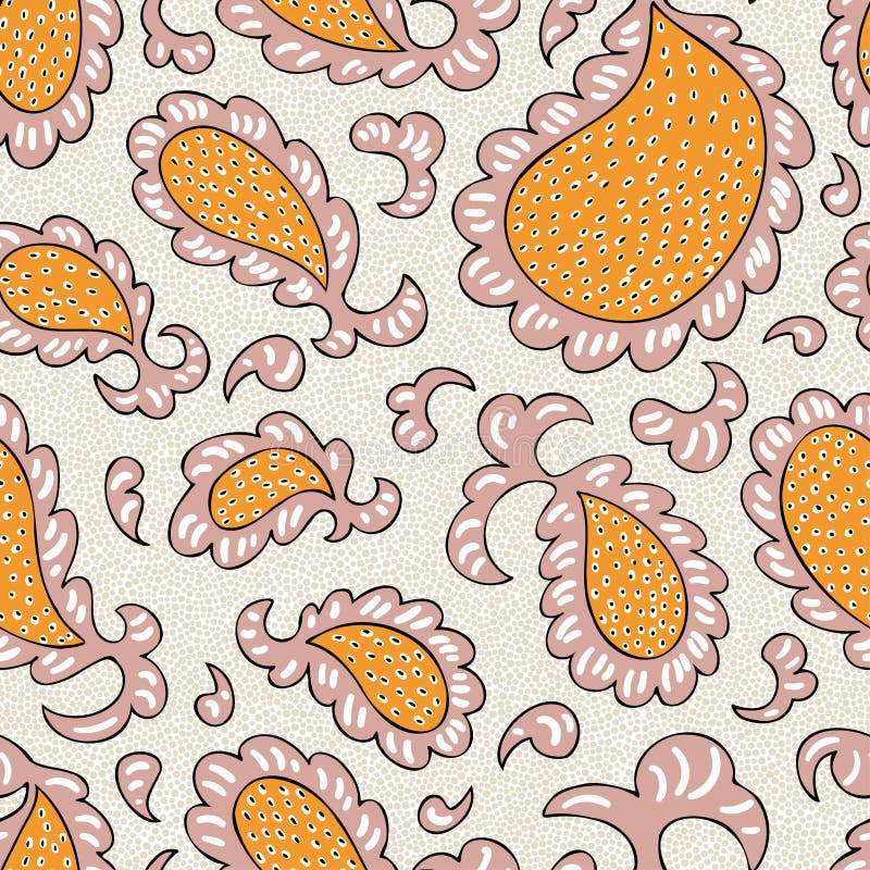 Paisley Seamless Pattern. Bohemian Print for Textiles. Polka Dot ...