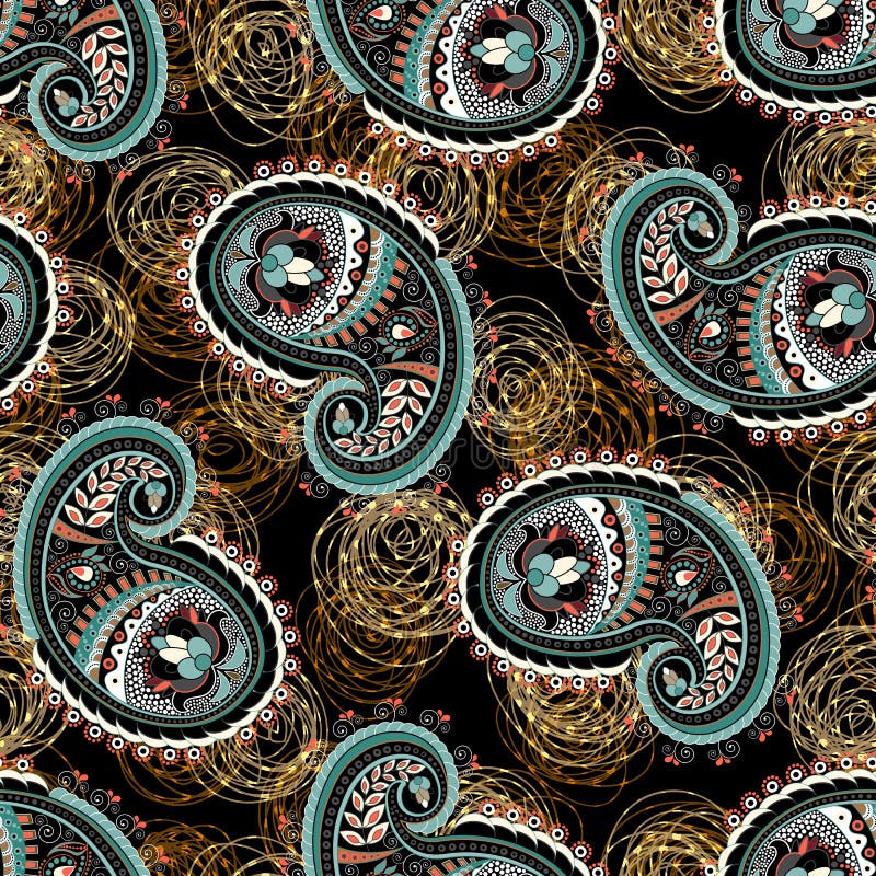 Paisley Seamless Pattern, Indian Wallpaper Stock Vector - Illustration ...