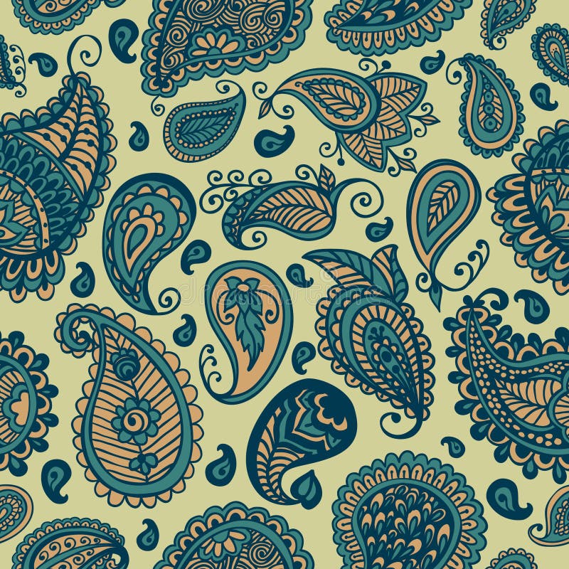 Paisley seamless pattern stock illustration. Illustration of fashion ...