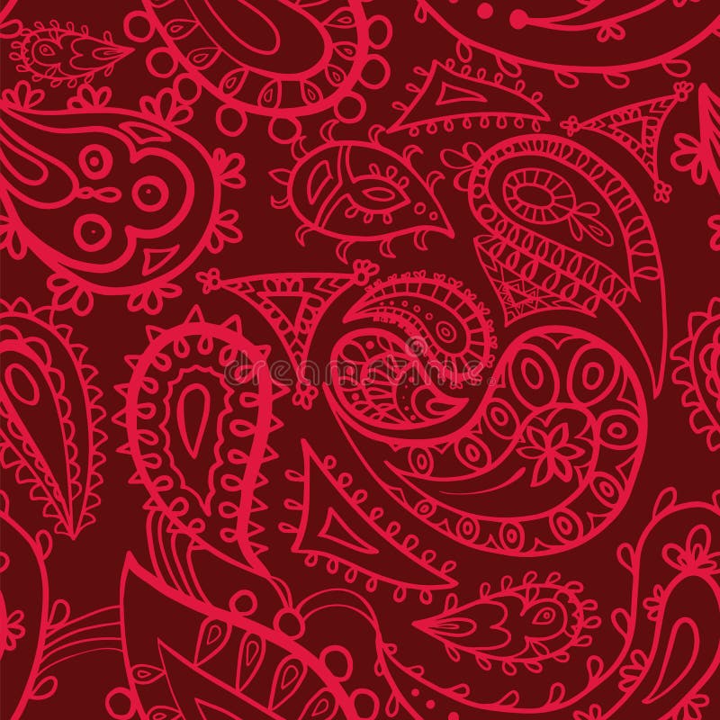 Paisley seamless stock vector. Illustration of blue, flower - 41252177