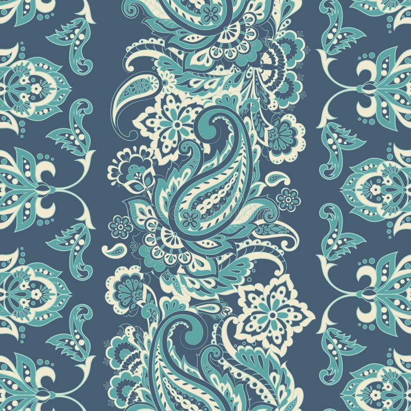 Paisley Seamless Textile Pattern in Asian Batik Style. Stock Vector ...