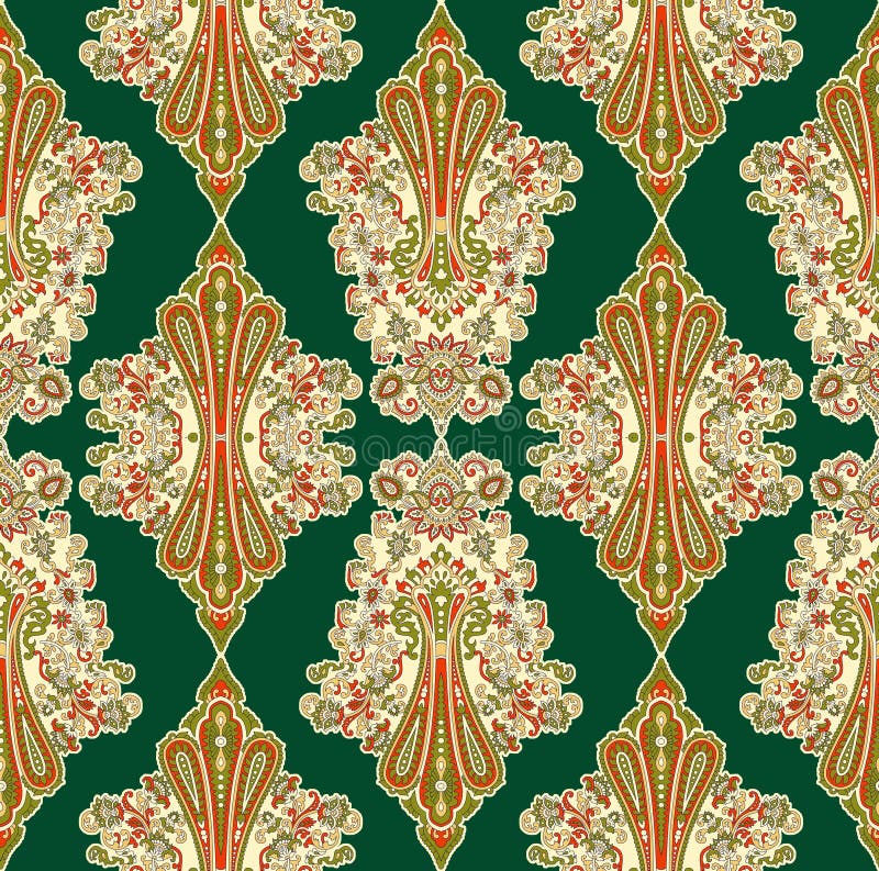Paisley Textile Design Geometric Self and Background Digital Pattern in ...