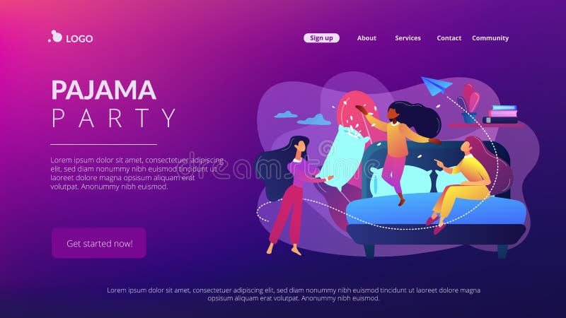 Pajama Party Abstract Concept Vector Illustration Stock Vector