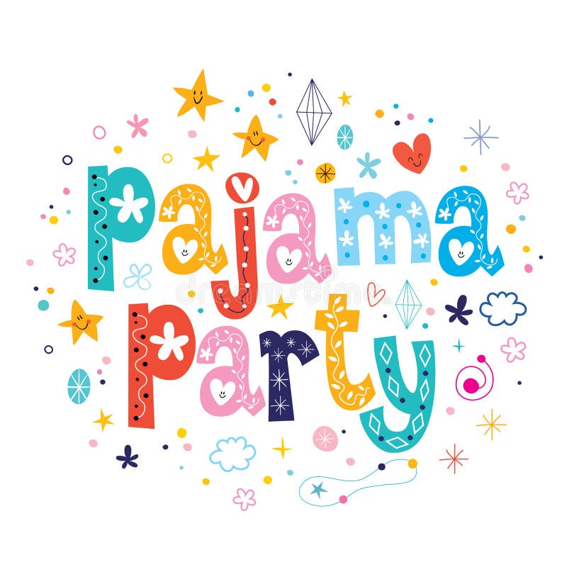Pajama party stock vector. Illustration of party, lettering - 142957642