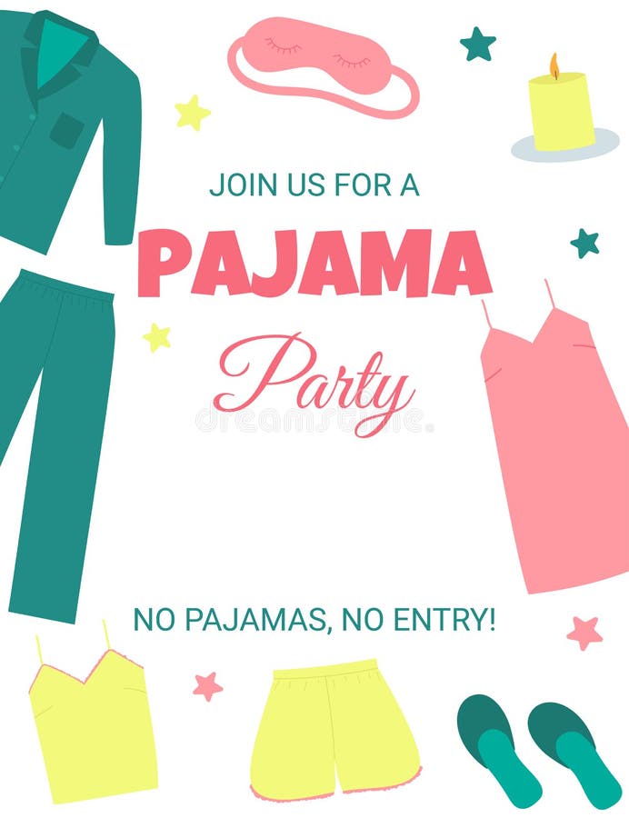 Pajama Party Invitation Pajama Party Poster Invitation For Slumber
