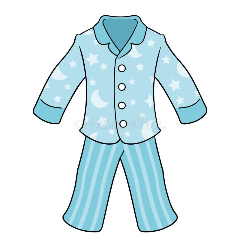 Pajama with Stars Pattern on White Background Stock Vector ...