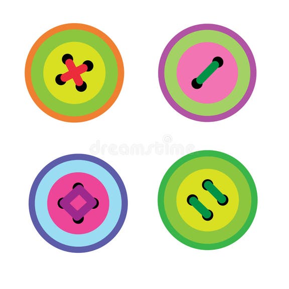 Pak gekleurde knopen vector illustratie. Illustration of mooi - 28254977