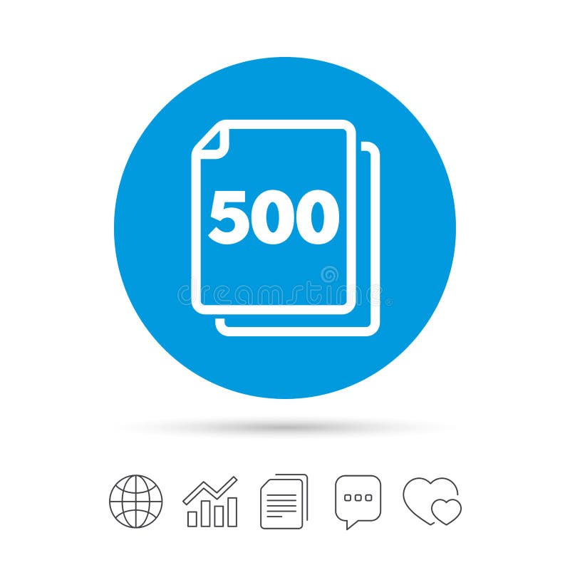 In Pak 500 Het Pictogram Van Het Bladenteken 500 Documenten Symbool ...