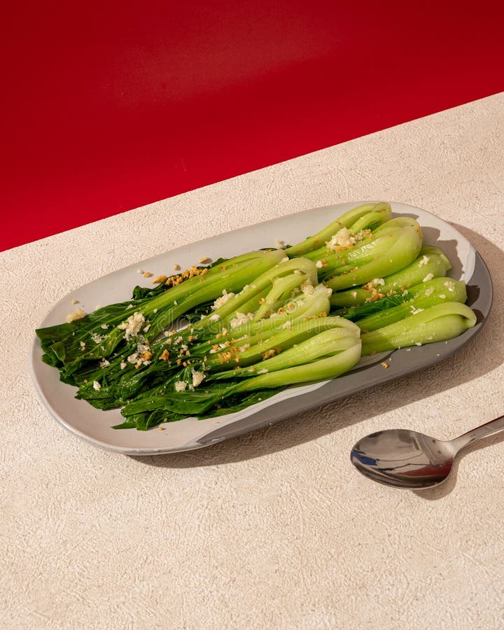 Pakcoy Vegetables Sauteed with Garlic Stock Image - Image of chinese ...
