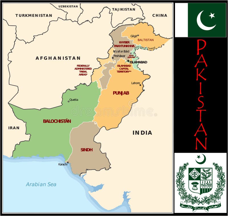 Pakistan Administrative Divisions Stock Illustration - Illustration of ...